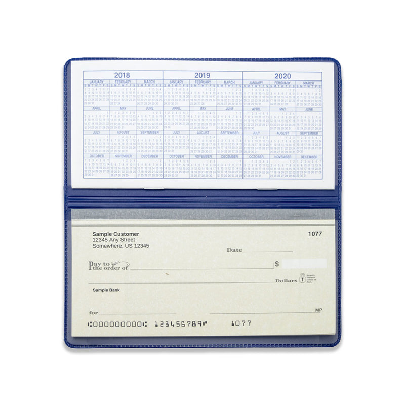 Royal Blue Vinyl Checkbook Cover