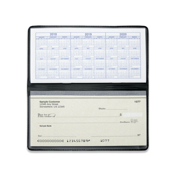 Black Vinyl Checkbook Cover